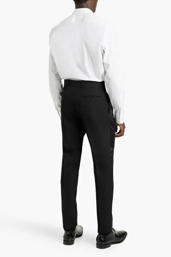 Alexander McQueen Tapered Silktrimmed Wool Tuxedo Pants