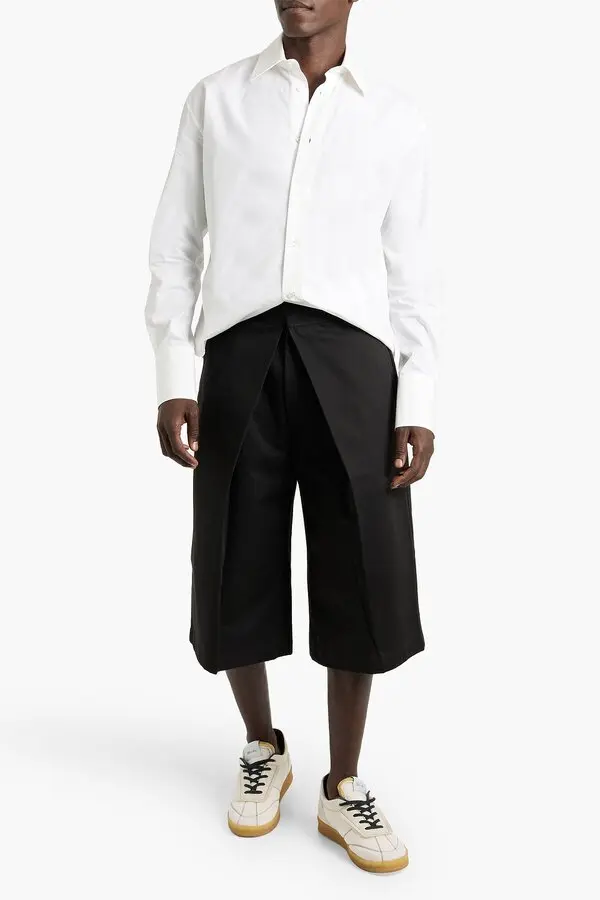 Alexander McQueen Pleated Cottongabardine Shorts