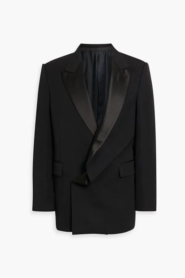 Alexander McQueen Doublebreasted Silktrimmed Wool Tuxedo Jacket