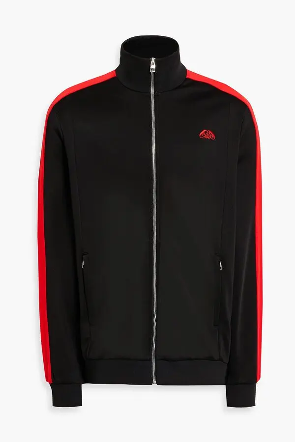 Alexander McQueen Striped Knitted Track Jacket - Black