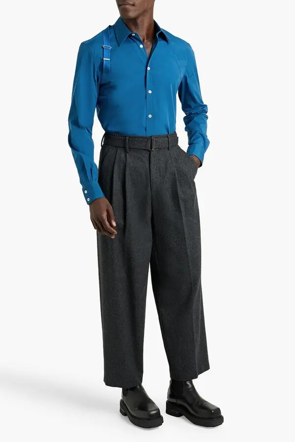 Alexander McQueen Strapdetailed Cottonblend Poplin Shirt
