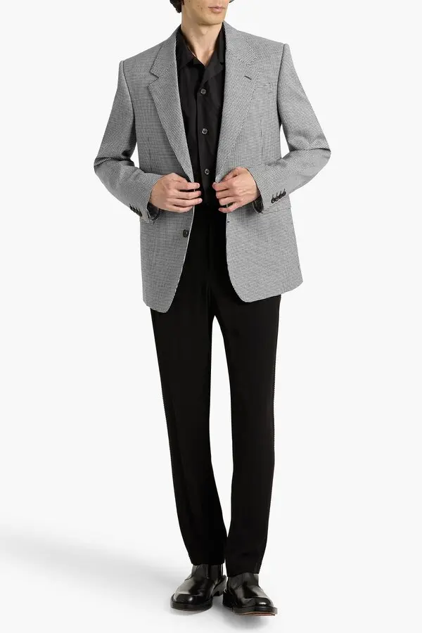 Alexander McQueen Houndstooth Wooltweed Blazer