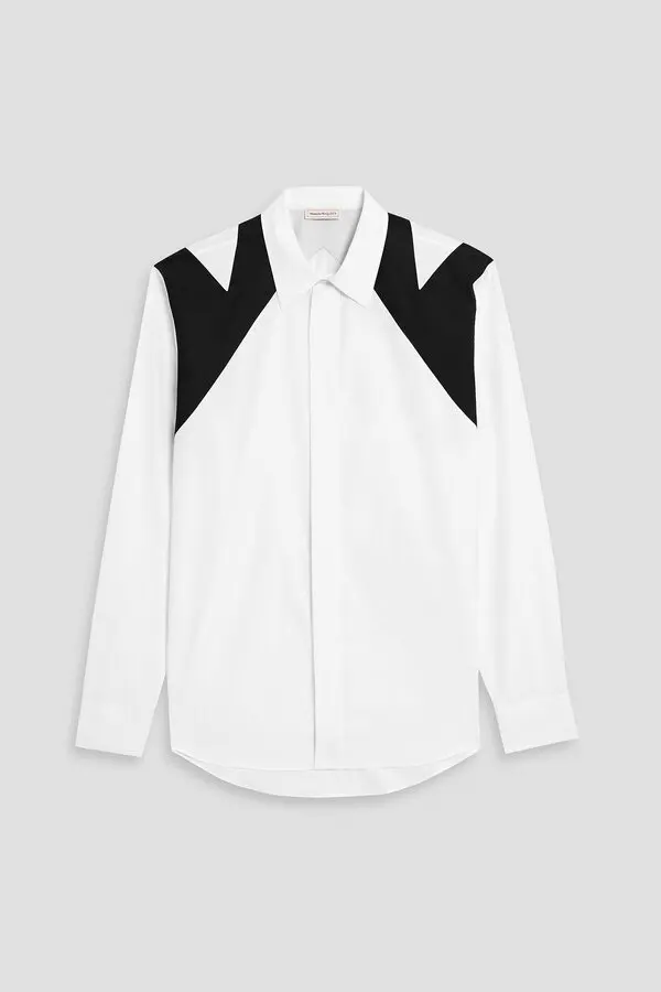 Alexander McQueen Paneled Cottonpoplin Shirt