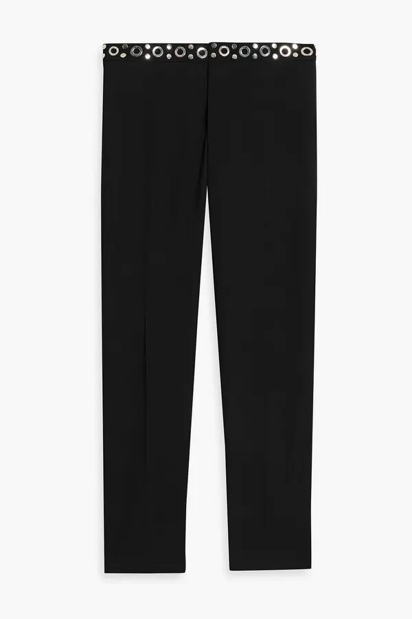 Alexander McQueen Tapered Embellished Cuprotwill Pants - Black