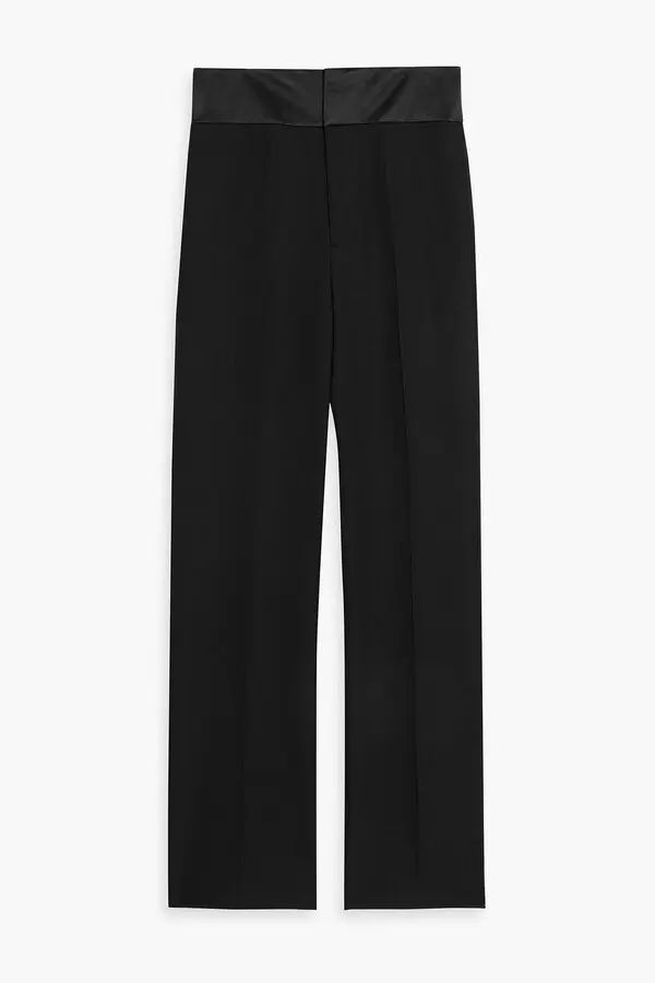 Alexander McQueen Satintrimmed Grain De Poudre Wool Pants