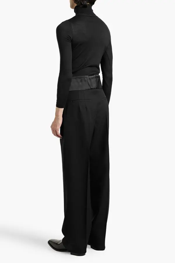 Alexander McQueen Satintrimmed Grain De Poudre Wool Pants