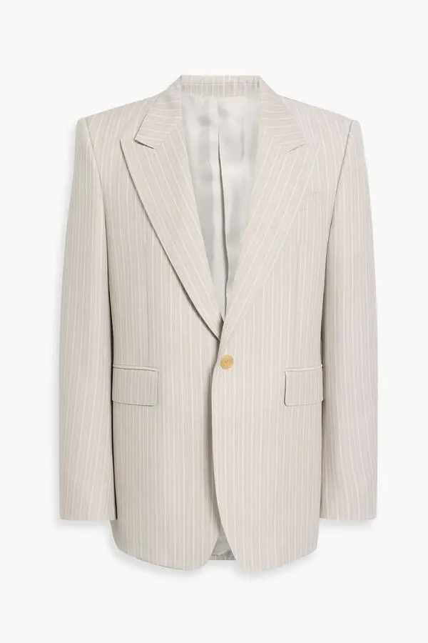 Alexander McQueen Striped Wool And Mohairblend Blazer