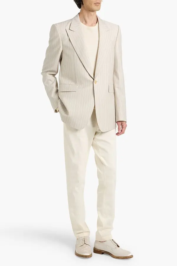 Alexander McQueen Striped Wool And Mohairblend Blazer