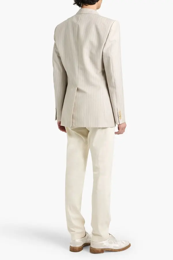 Alexander McQueen Striped Wool And Mohairblend Blazer