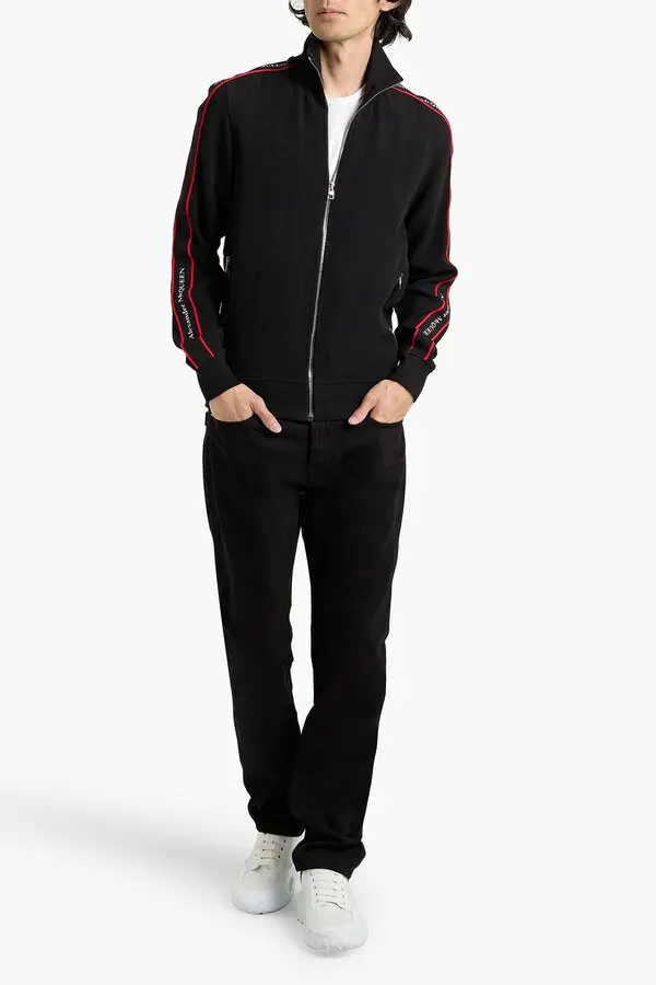 Alexander McQueen Jacquardtrimmed Knitted Track Jacket