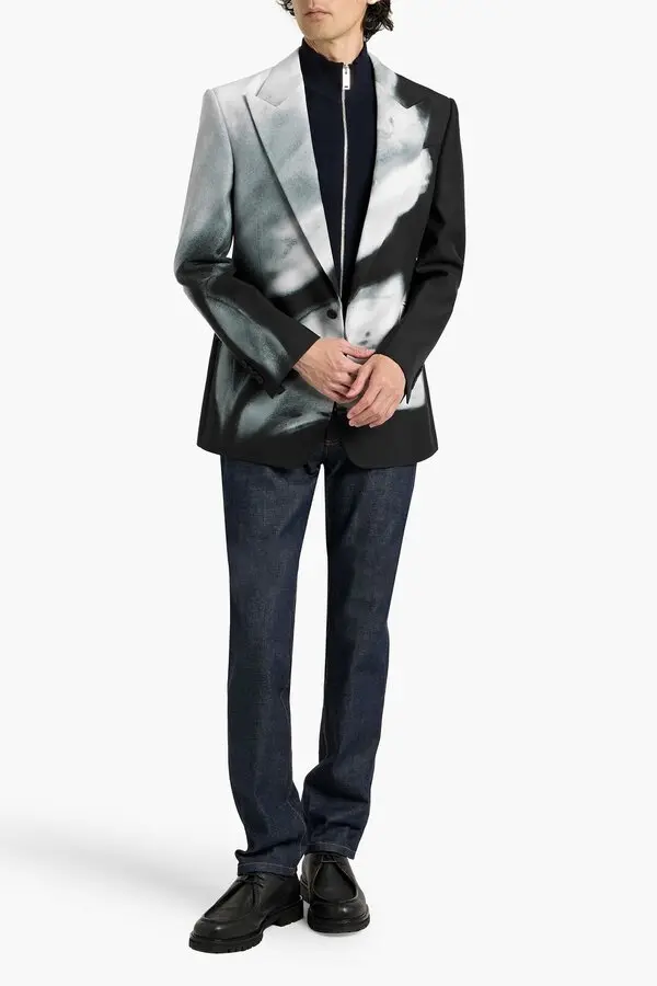Alexander McQueen Printed Grain De Poudre Blazer