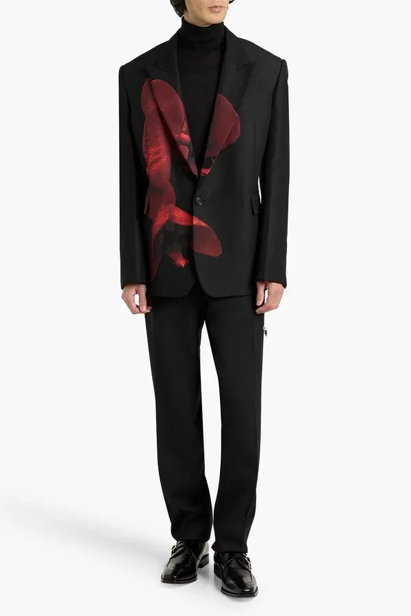 Alexander McQueen Cottonblend Jacquard Blazer