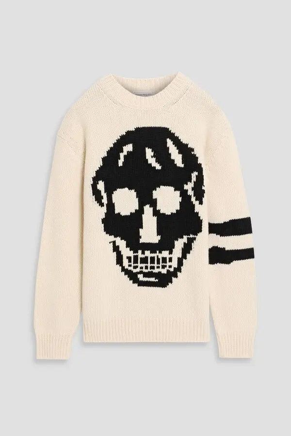 Alexander McQueen Intarsia Wool And Cashmereblend Sweater