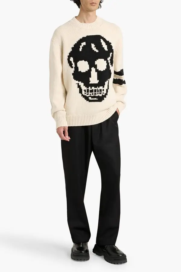 Alexander McQueen Intarsia Wool And Cashmereblend Sweater