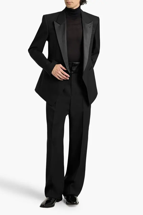 Alexander McQueen Satintrimmed Wool Blazer