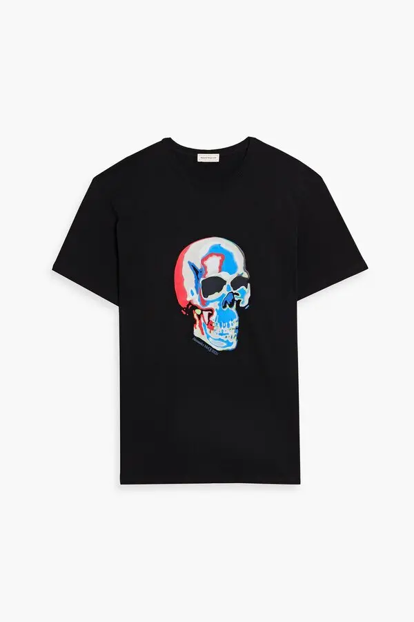 Alexander McQueen Printed Cottonjersey Tshirt