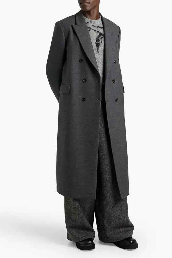 Dries Van Noten Doublebreasted Wooltwill Coat