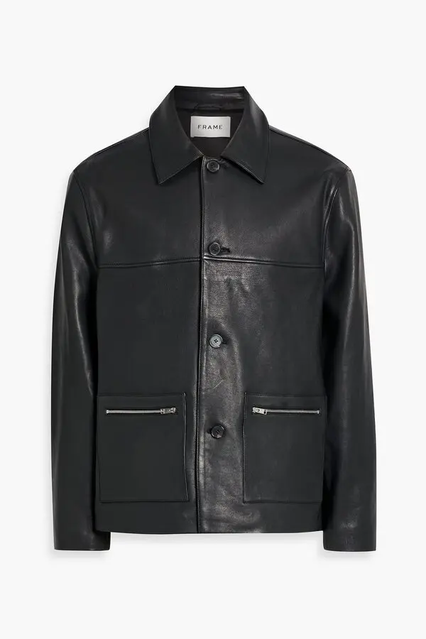 FRAME Utility Leather Jacket - Black