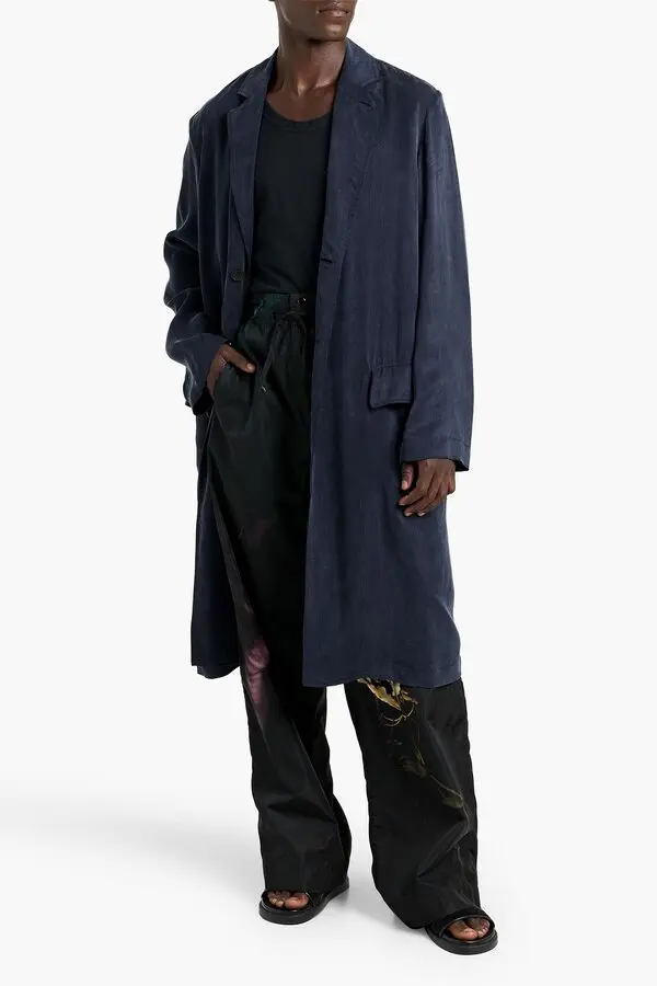 Dries Van Noten Washed Cupro Coat