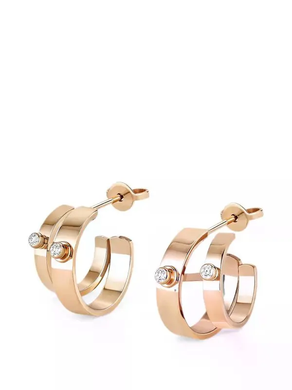 NOUVEL HERITAGE Monday Morning Mood Diamond Hoop Earrings - Pink