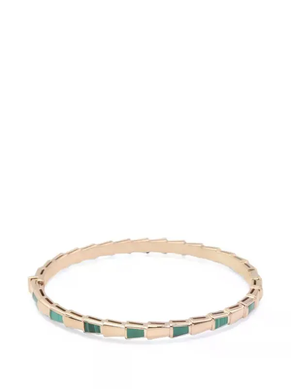 BVLGARI 2010s Serpenti Viper Malachite Bracelet - Pink