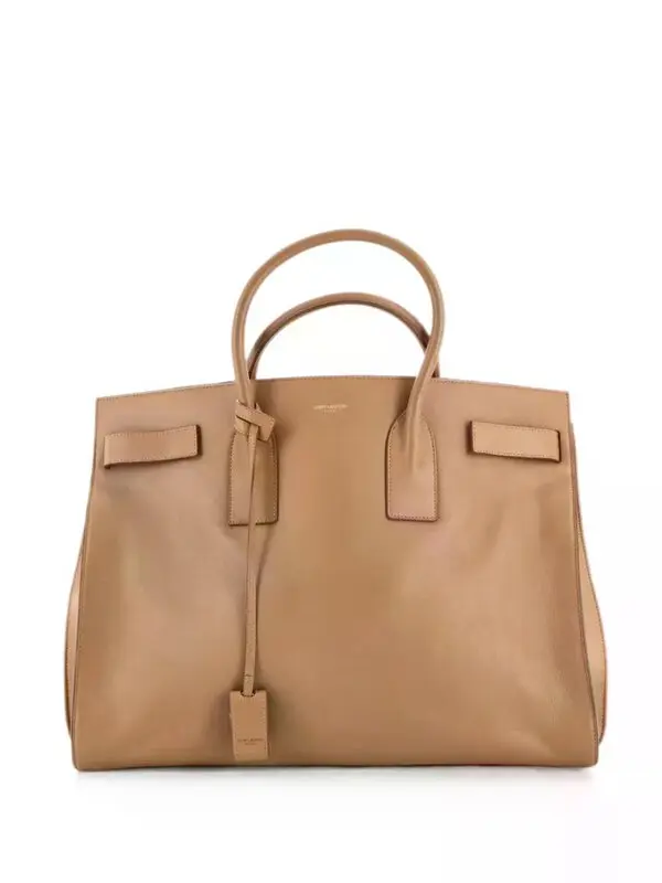 Saint Laurent Sac De Jour Bag Leather Large Tote Bag - Brown
