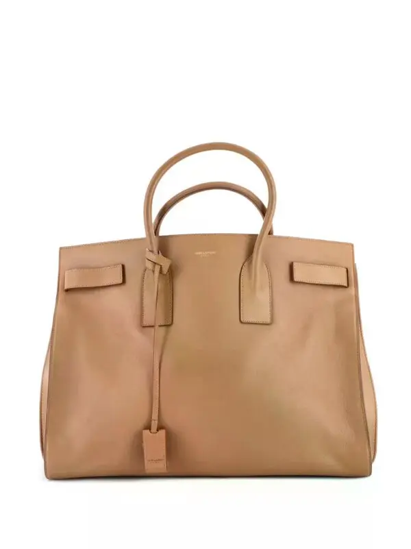 Saint Laurent Sac De Jour Leather Tote Bag - Brown