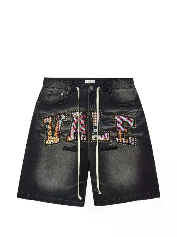VALE FOREVER Drawstring Embellished Denim Shorts
