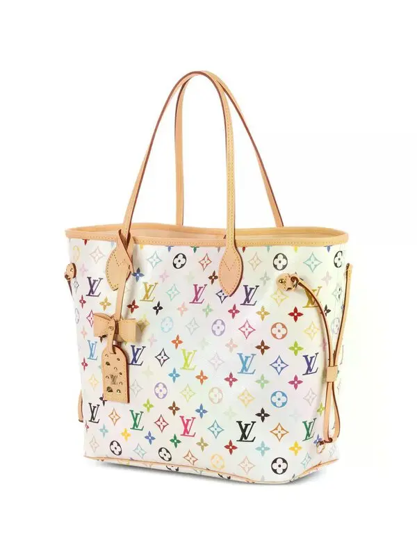 LOUIS VUITTON Takashi Murakami Mm Neverfull Tote Bag - White