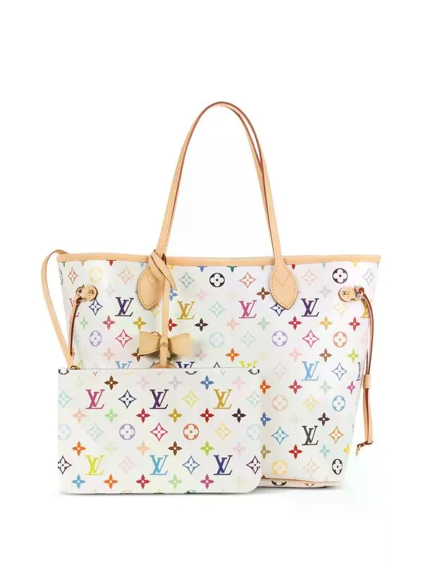 LOUIS VUITTON Takashi Murakami Mm Neverfull Tote Bag - White