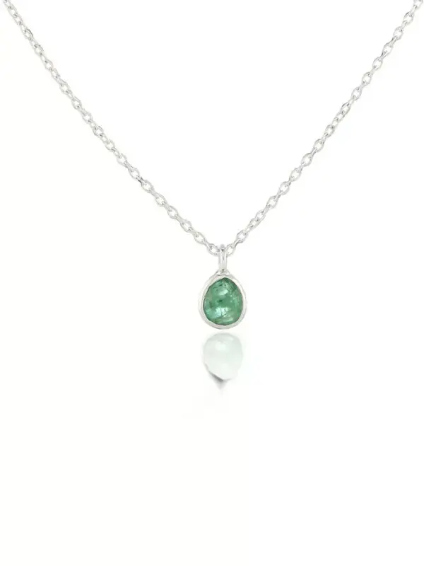 AUREE JEWELLERY Mini Manhattan Emerald Necklace - Silver