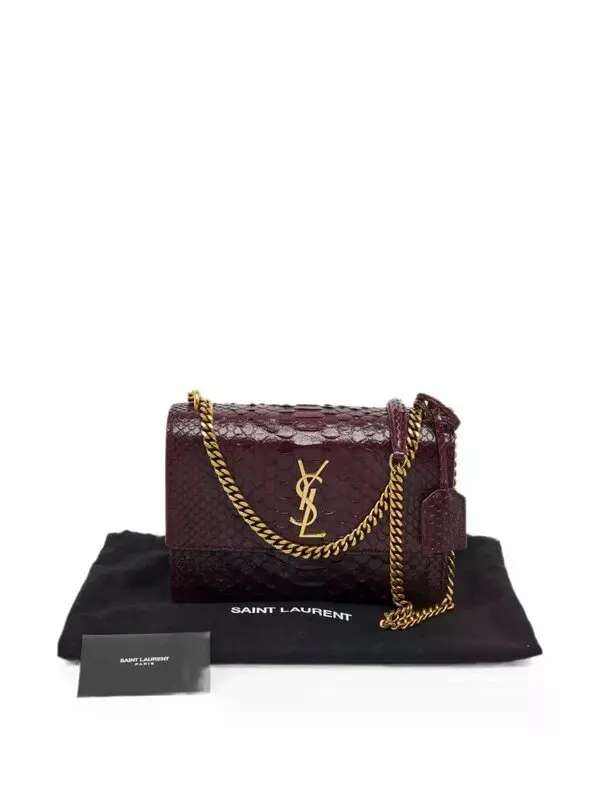 Saint Laurent Medium Sunset Python-embossed Leather Shoulder Bag