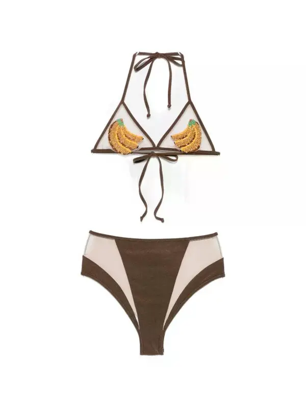 MAZZEI Bead-embellished Halterneck Bikini