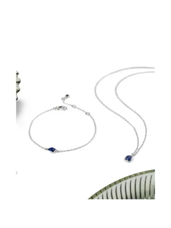 AUREE JEWELLERY Mini Manhattan Sapphire Necklace - Silver