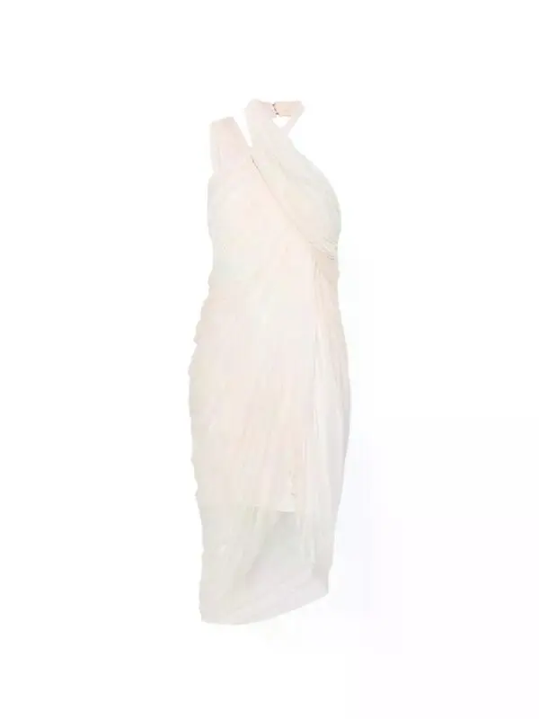 Balmain Draped Asymmetric Hem Mini Dress