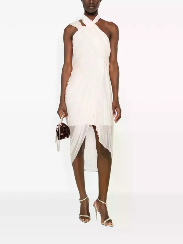 Balmain Draped Asymmetric Hem Mini Dress