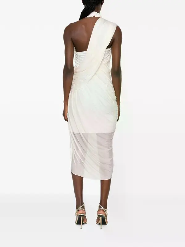 Balmain Draped Asymmetric Hem Mini Dress