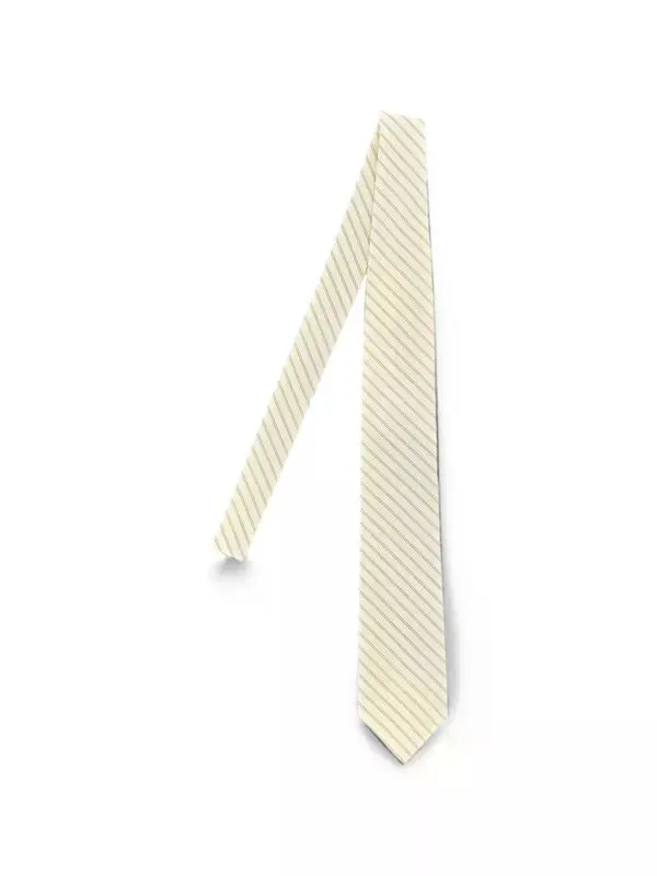 Auralee Striped Wool Twill Neck Tie