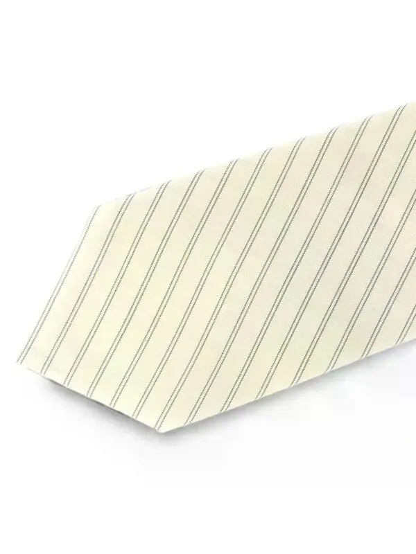 Auralee Striped Wool Twill Neck Tie