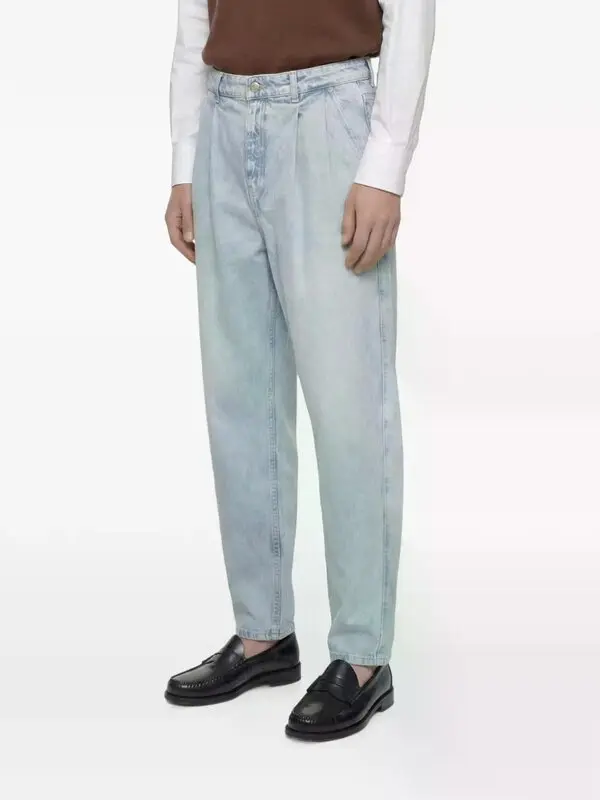 HED MAYNER Pleated Acid-wash Jeans - Blue