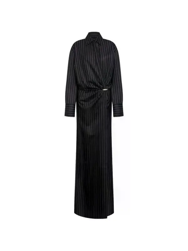 DONDUP Pinstripe Wrap-style Maxi Dress