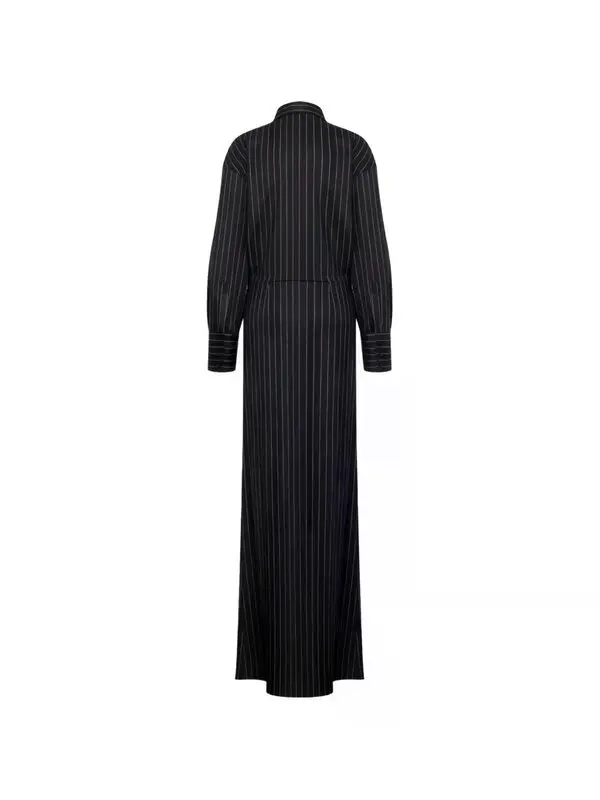 DONDUP Pinstripe Wrap-style Maxi Dress