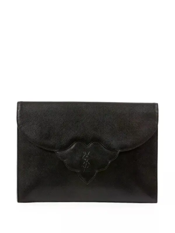 Saint Laurent 1980s Logo-embossed Clutch Bag