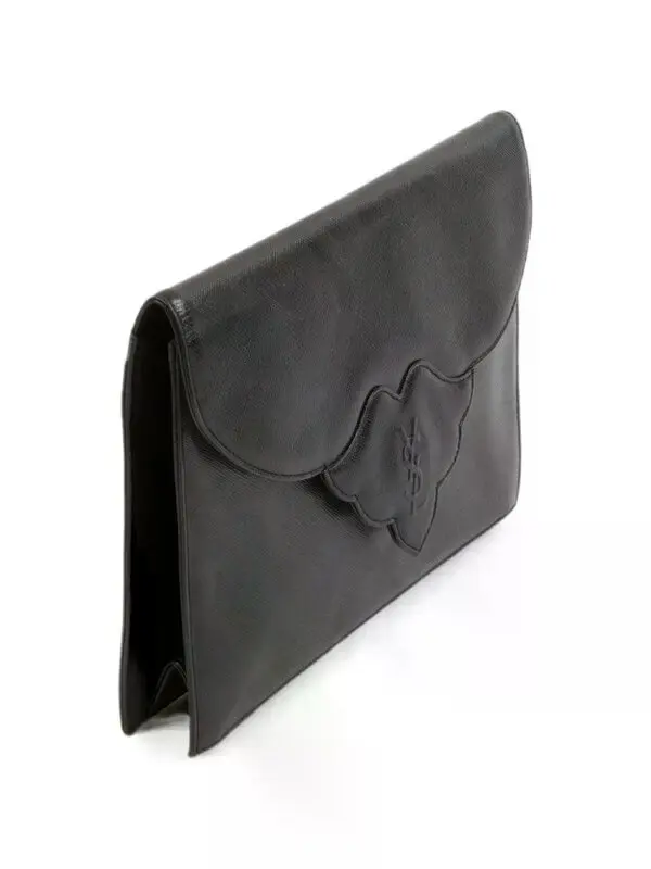 Saint Laurent 1980s Logo-embossed Clutch Bag