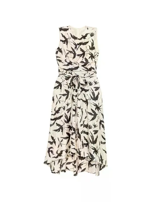 Altuzarra Bird-print Wrap-style Dress - Neutrals