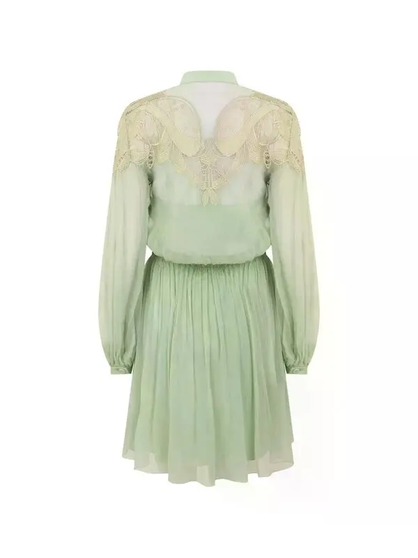 Alberta Ferretti Lace-detail Mini Dress