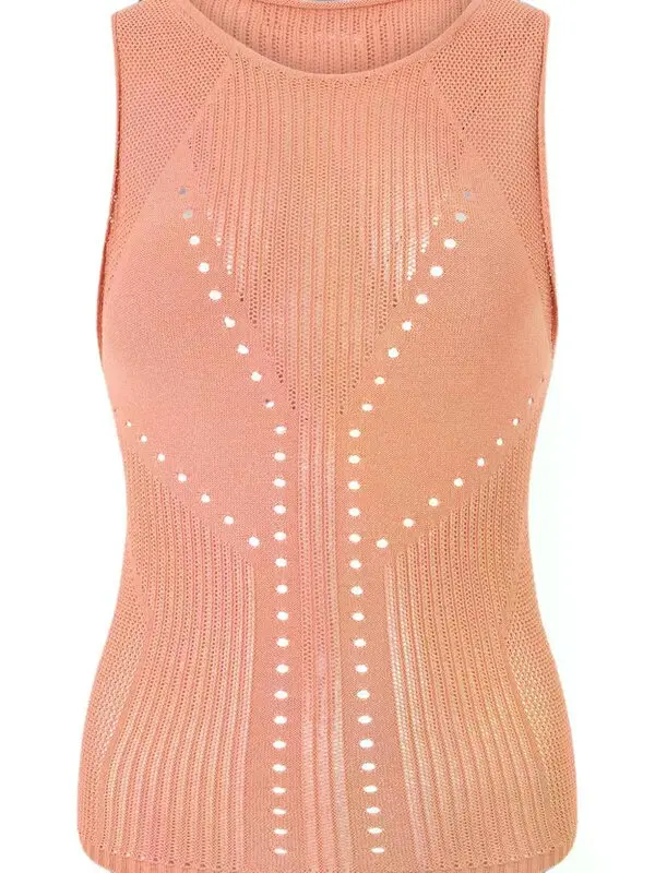 Alberta Ferretti Perforated Knitted Tank Top