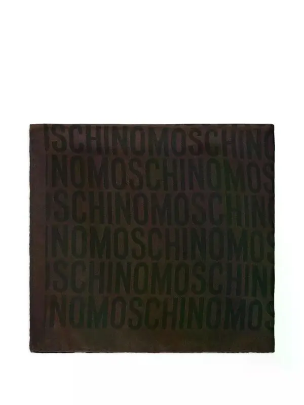 Moschino Logo-jacquard Silk Scarf - Brown