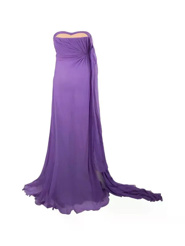 Alberta Ferretti Draped Strapless Maxi Dress
