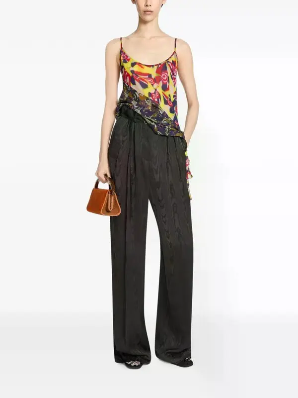 Dries Van Noten Small Velvet Bag With Resin Handle - Orange